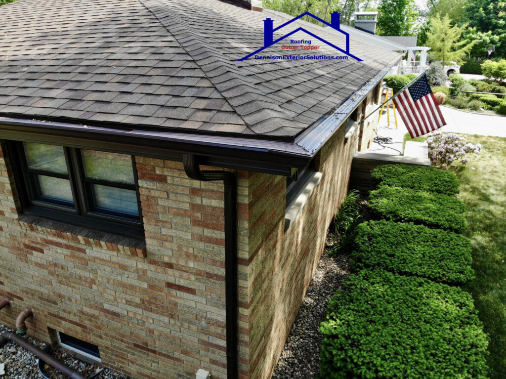 Seamless Gutters - Royal Brown - Dennison Roofing & Gutter Toppers